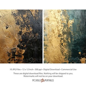 Black and Gold Backgrounds - 10 JPG Files - 300 PPI - 12x12 ...