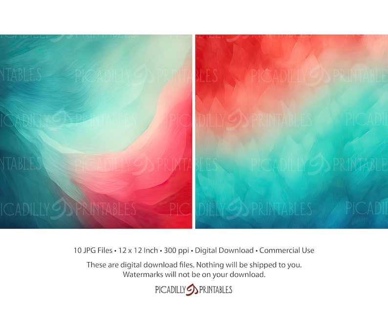 Acuarela con degradado rojo, verde azulado y azul - 10 fondos de papel ...