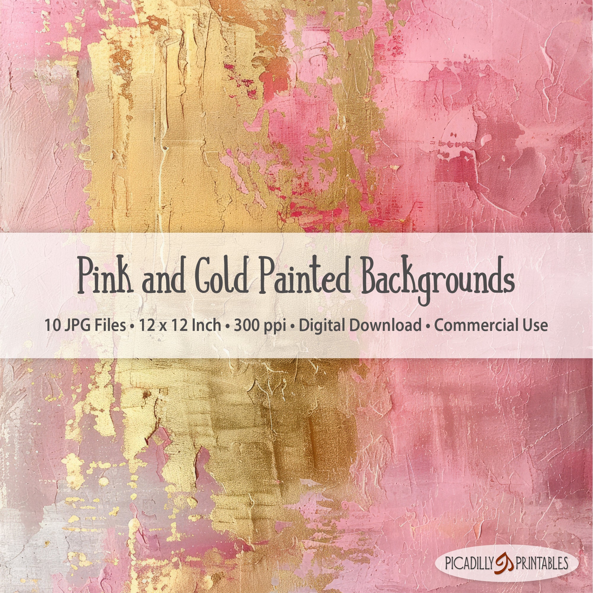 Pink and Gold Backgrounds - 10 JPG Files - 300 PPI - 12x12 ...
