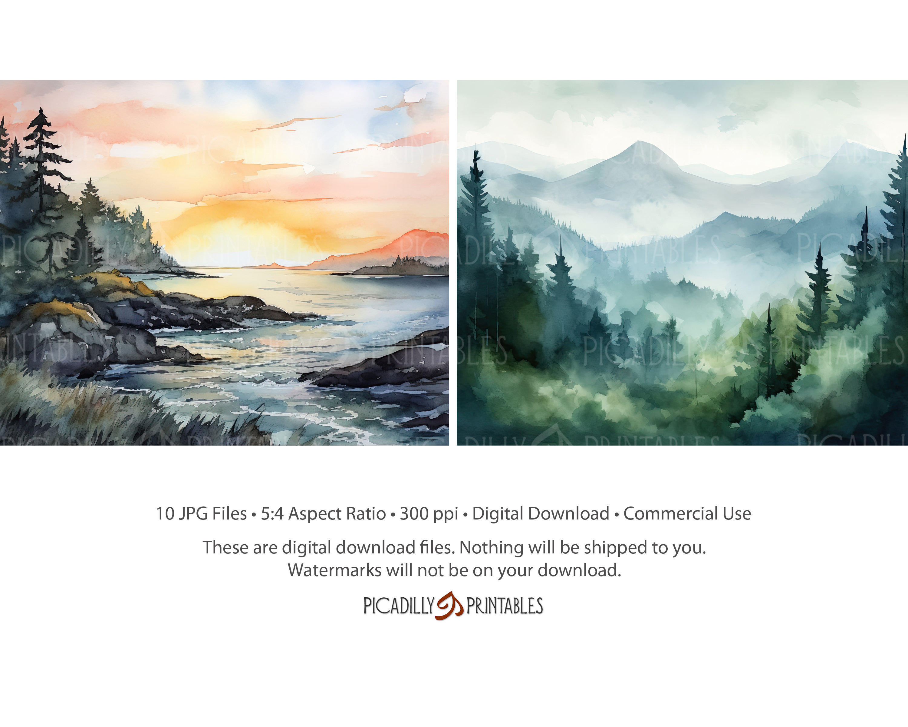 Pacific Northwest - Watercolor Background Images of the PNW Coast and ...