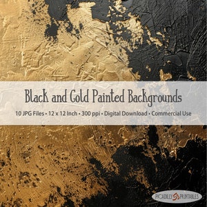 Black and Gold Backgrounds - 10 JPG Files - 300 PPI - 12x12 ...