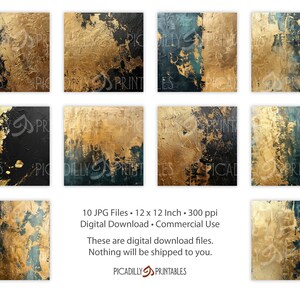 Black and Gold Backgrounds - 10 JPG Files - 300 PPI - 12x12 ...