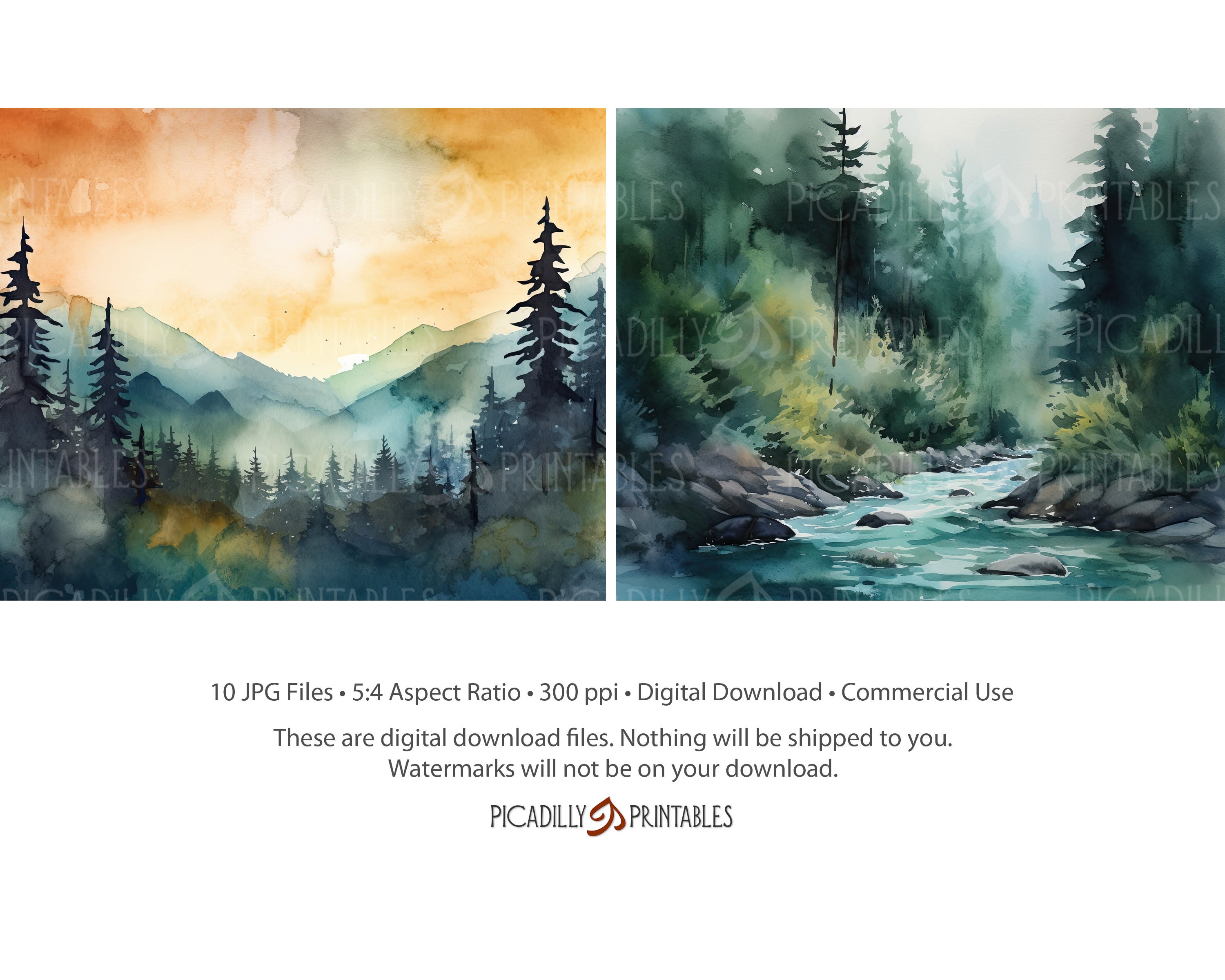 Pacific Northwest Watercolor Background Images of the PNW Coast and ...