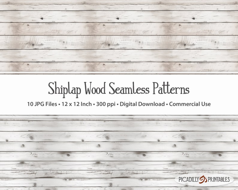 Weathered Shiplap Seamless Patterns - Whitewashed Wall Siding - 10 JPG ...