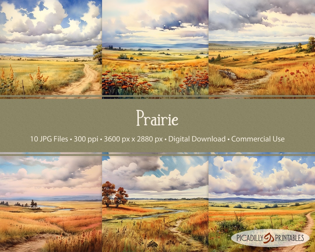 Prairie Backgrounds for Scrapbooking, Journals, Collages - 10 JPG ...