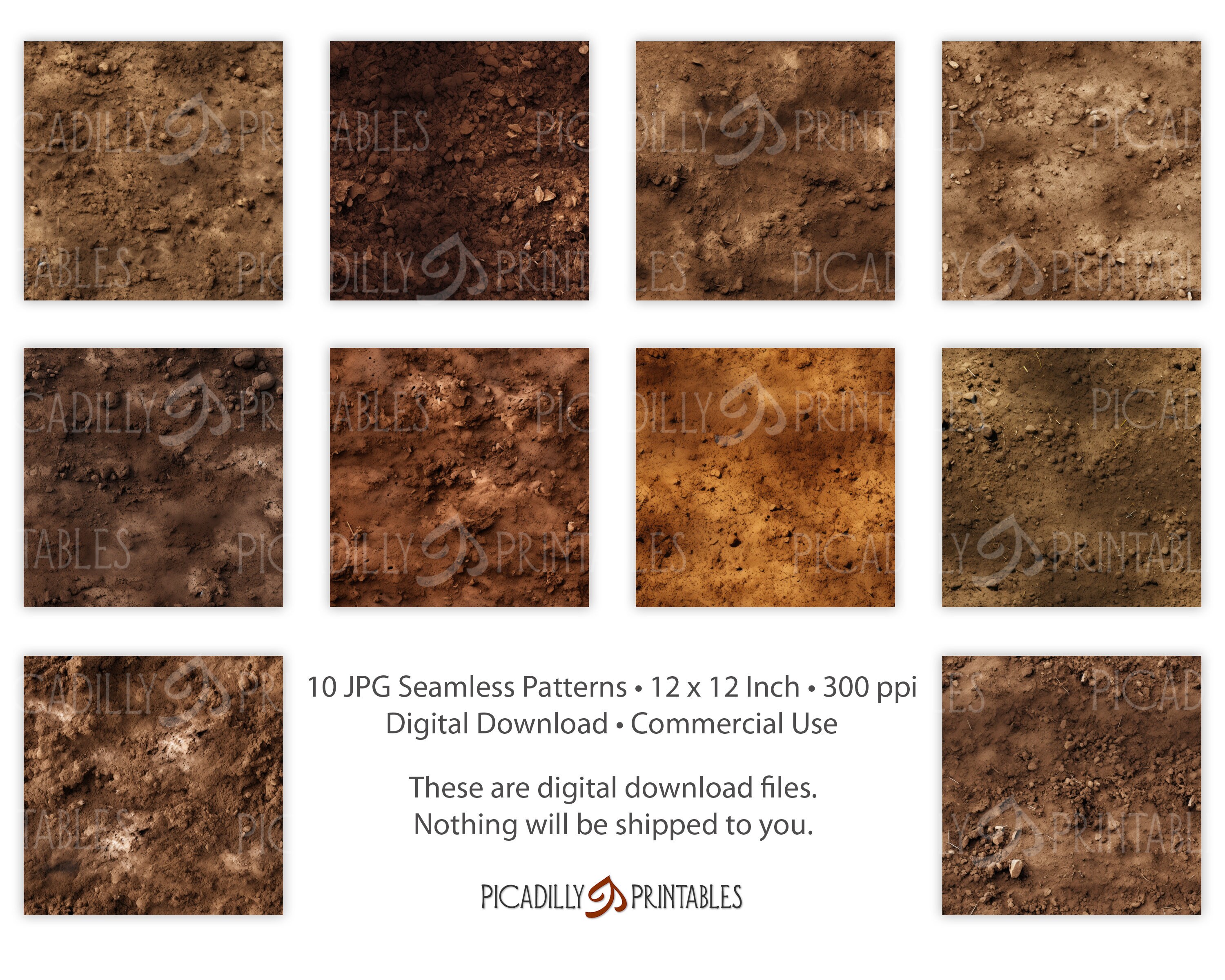 Dirt Seamless Patterns for Wallpapers, Textiles, Wrapping Paper - 10 ...