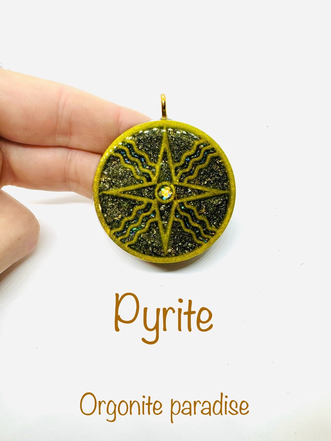Pyrite (high Quality) - Shamash Symbol With Shiny Diamond Effect ...