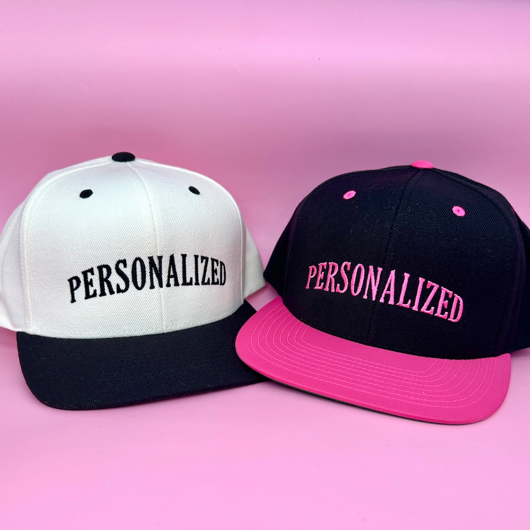 Custom Embroidered Snapback Hat , Personalized Structured Cap, Small ...