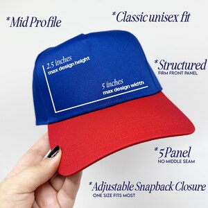 Custom Two Tone Structured Baseball Hat , Personalized Vintage Style ...