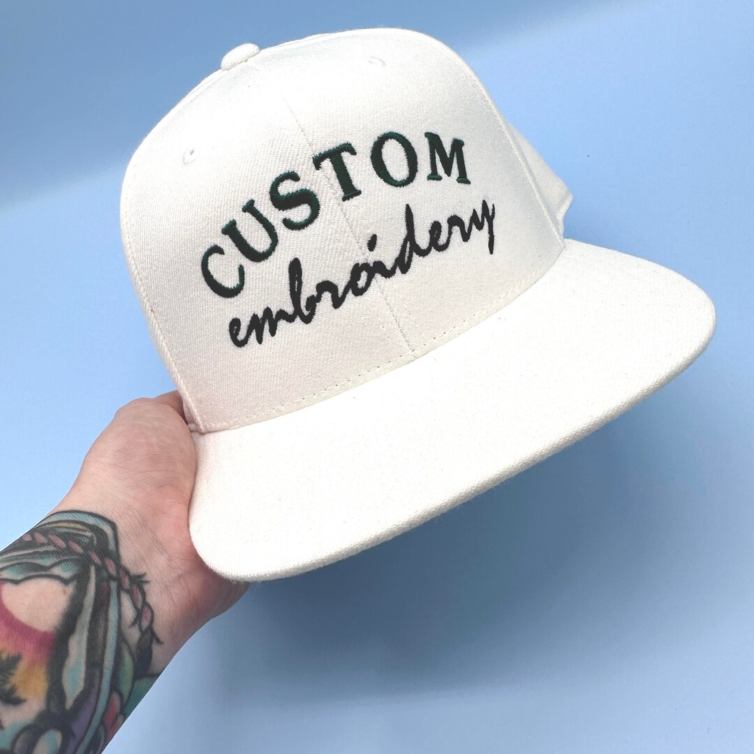 Custom Embroidered Snapback Hat , Personalized Structured Cap , Dad ...