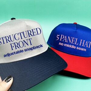 Custom Two Tone Structured Baseball Hat , Personalized Vintage Style ...