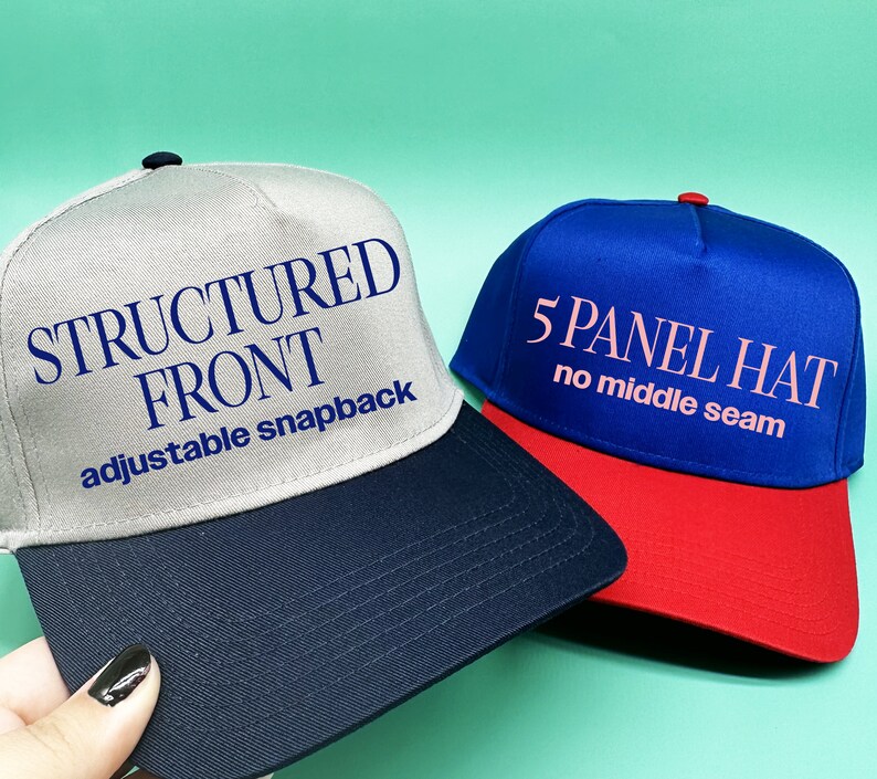 Custom Two Tone Structured Baseball Hat , Personalized Vintage Style ...