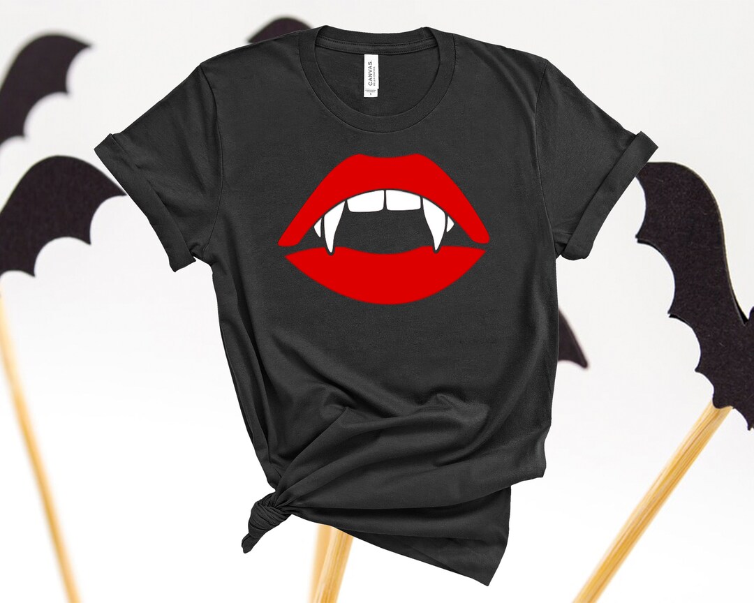 Halloween Vampire Shirt Halloween Shirt Vampire Fangs - Etsy