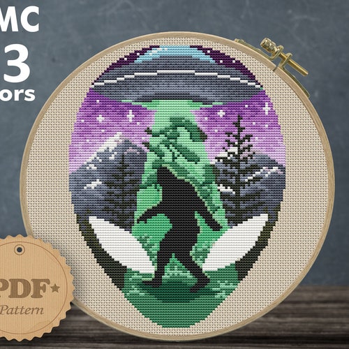 Alien Cross Stitch Pattern PDF Modern Cross Stitch Pattern - Etsy