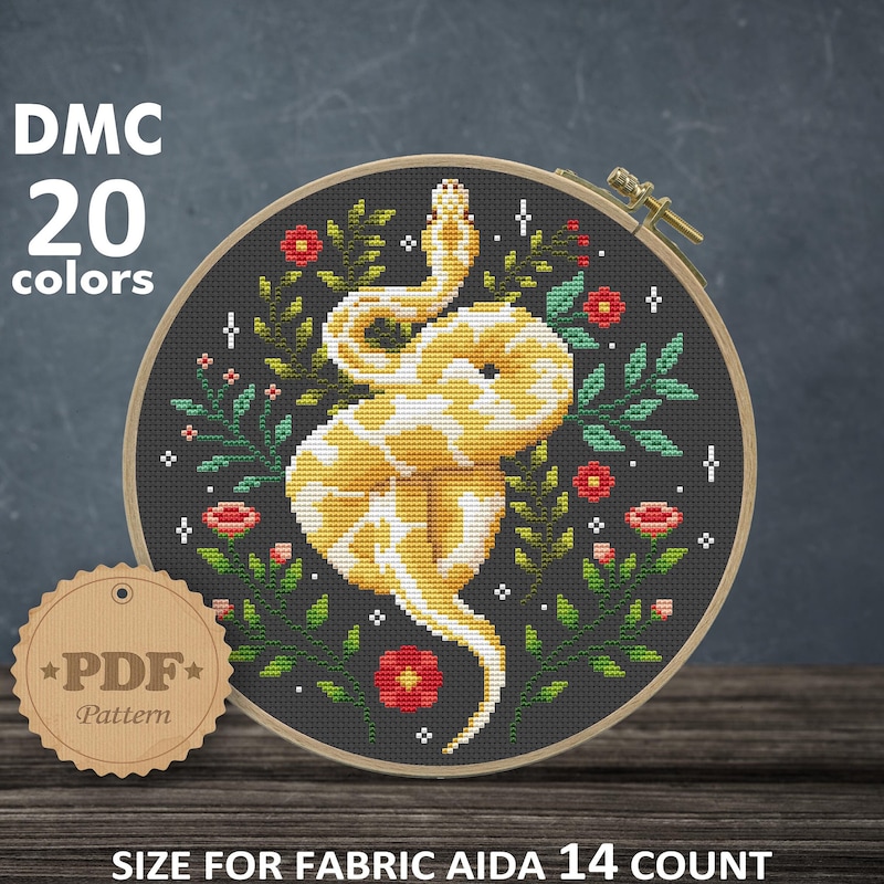 Snake Cross Stitch - Etsy