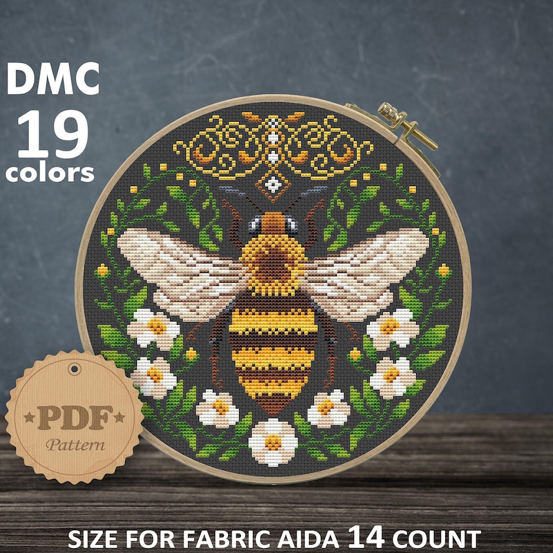 Bee Cross Stitch Pattern - Etsy