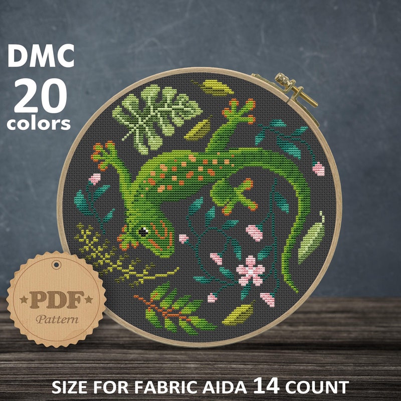 Lizard Cross Stitch - Etsy