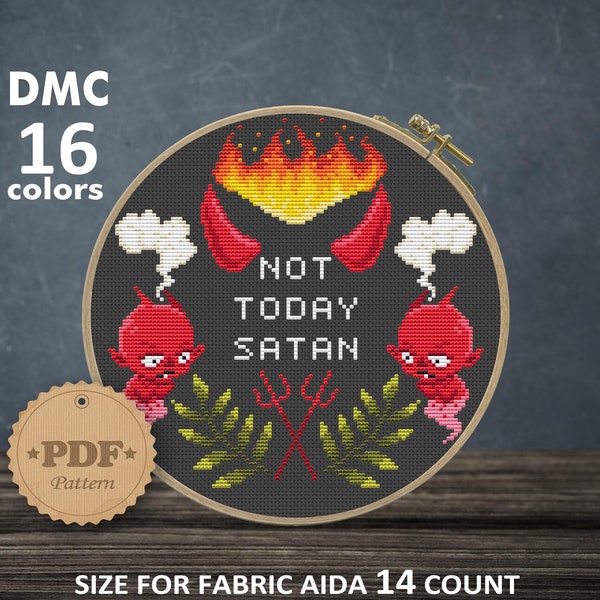 Satan Cross Stitch Pattern - Etsy