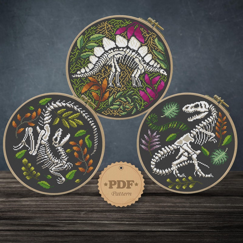 Dinosaur Cross Stitch - Etsy