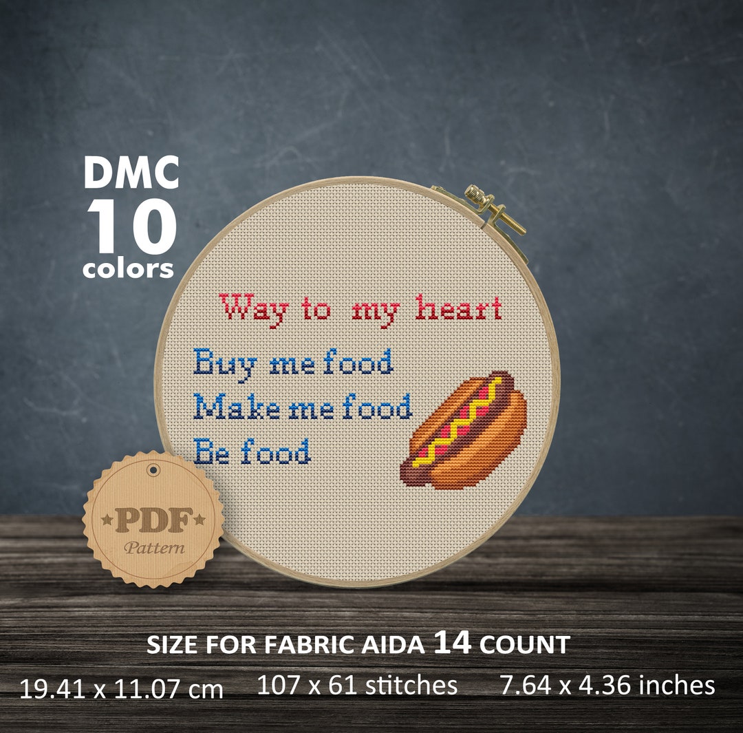 Food Modern Cross Stitch , Hot Dog Cross Stitch PDF, Modern Xstitch ...