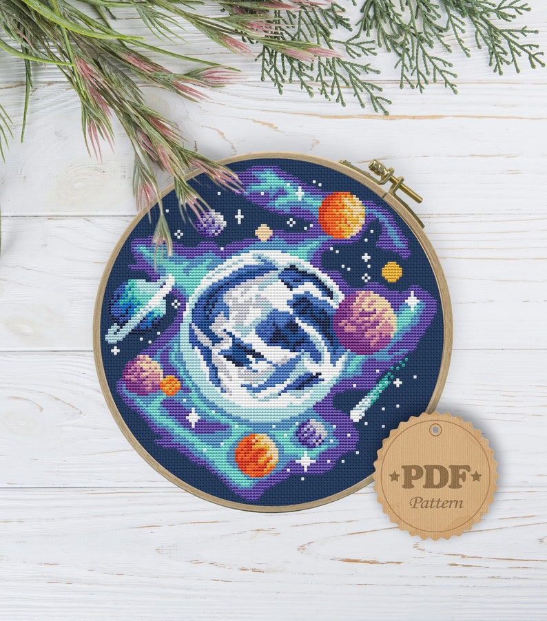 Galaxy Cross Stitch Pattern Space Cross Stitch Pattern PDF - Etsy