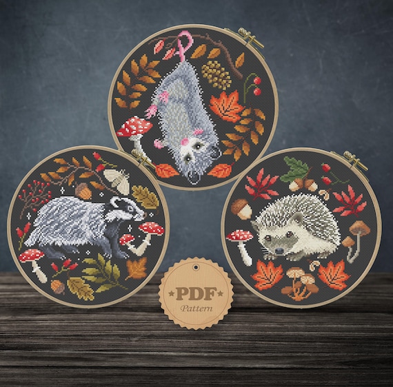 Forest Animals Cross Stitch Pattern PDF Modern Cross Stitch - Etsy