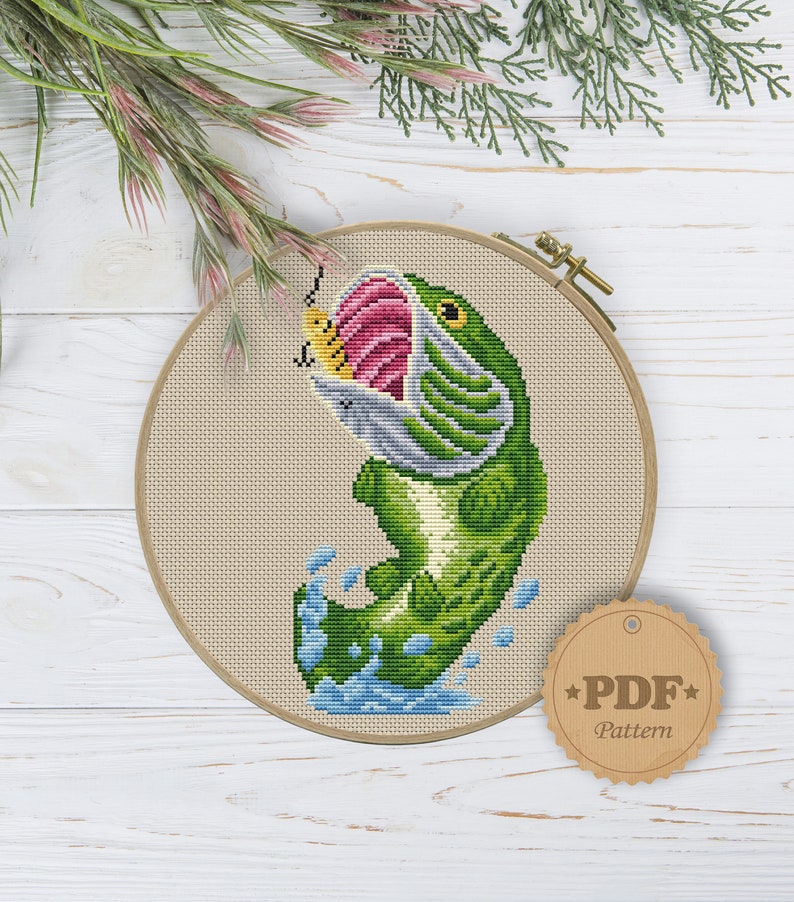 Fish Cross Stitch Pattern Modern Cross Stitch Pattern PDF - Etsy