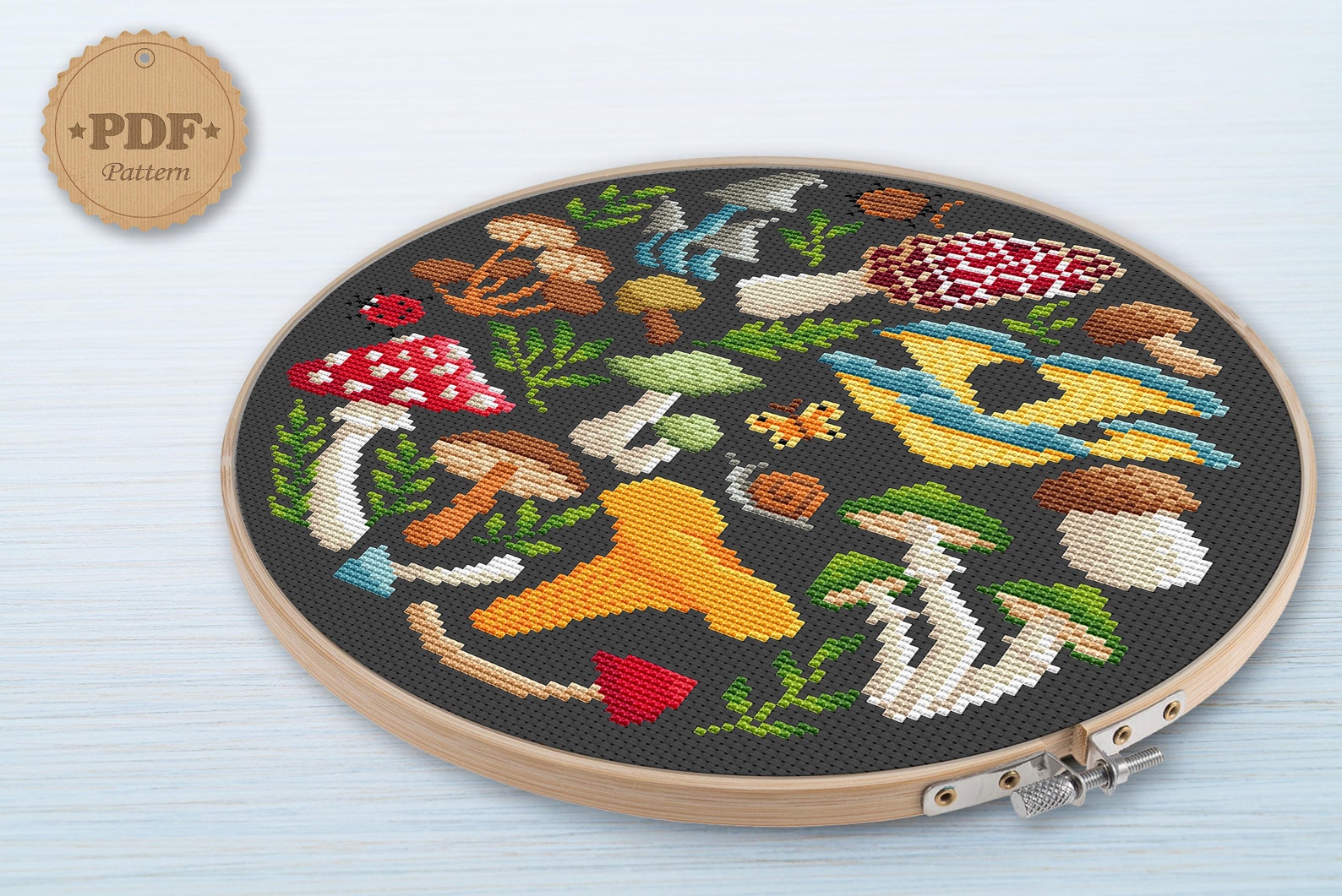 Insect and Mushroom Set Cross Stitch Pattern Pdf Mushroom - Etsy