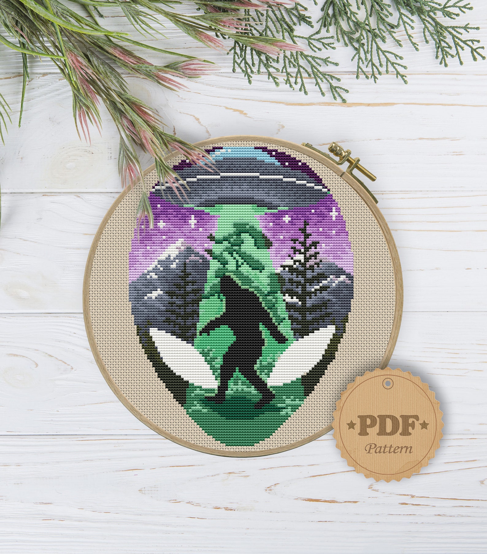 Alien Cross Stitch Pattern PDF Modern Cross Stitch Pattern - Etsy