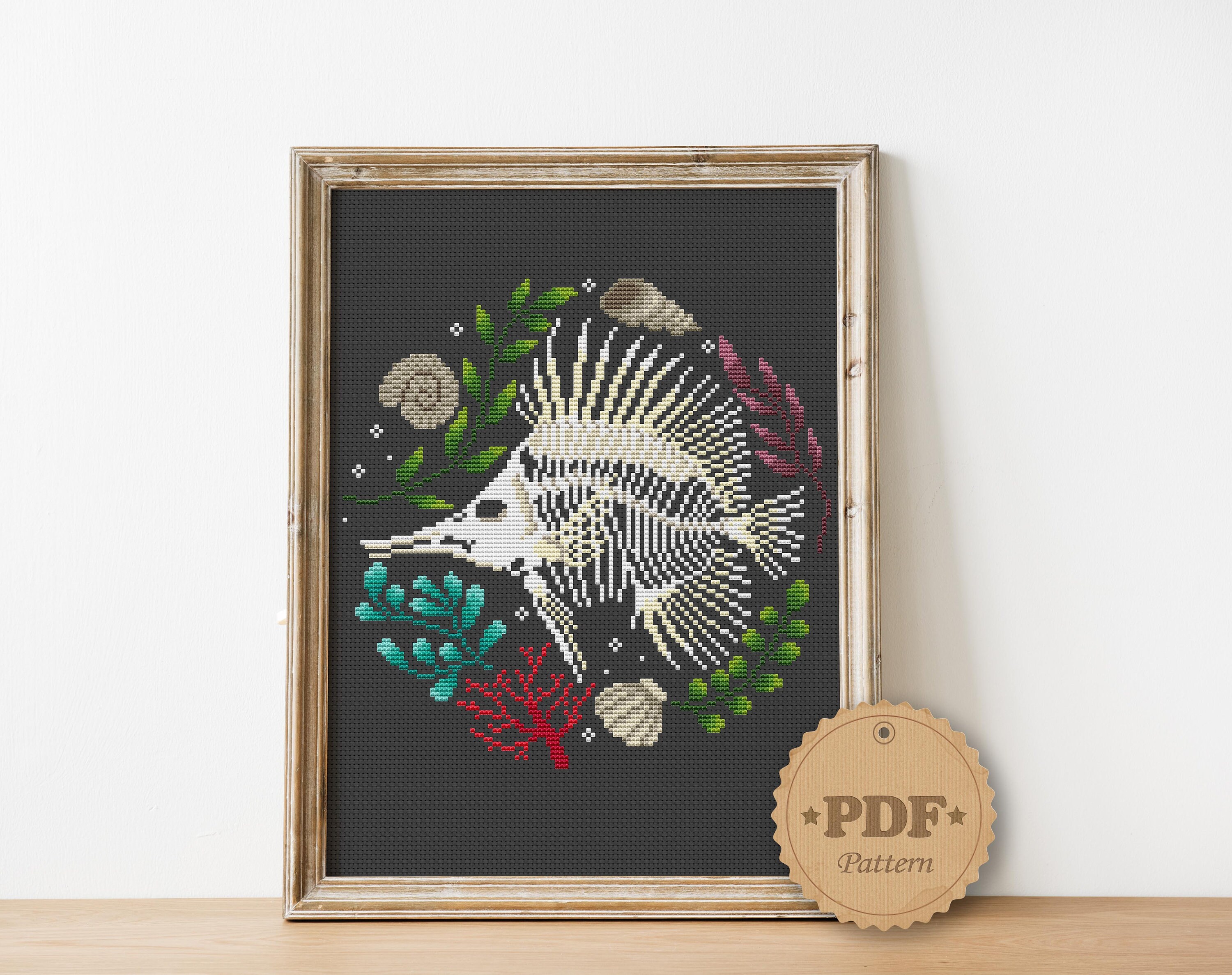 Butterflyfish Skeleton Cross Stitch Pattern Pdf Fish Bones - Etsy