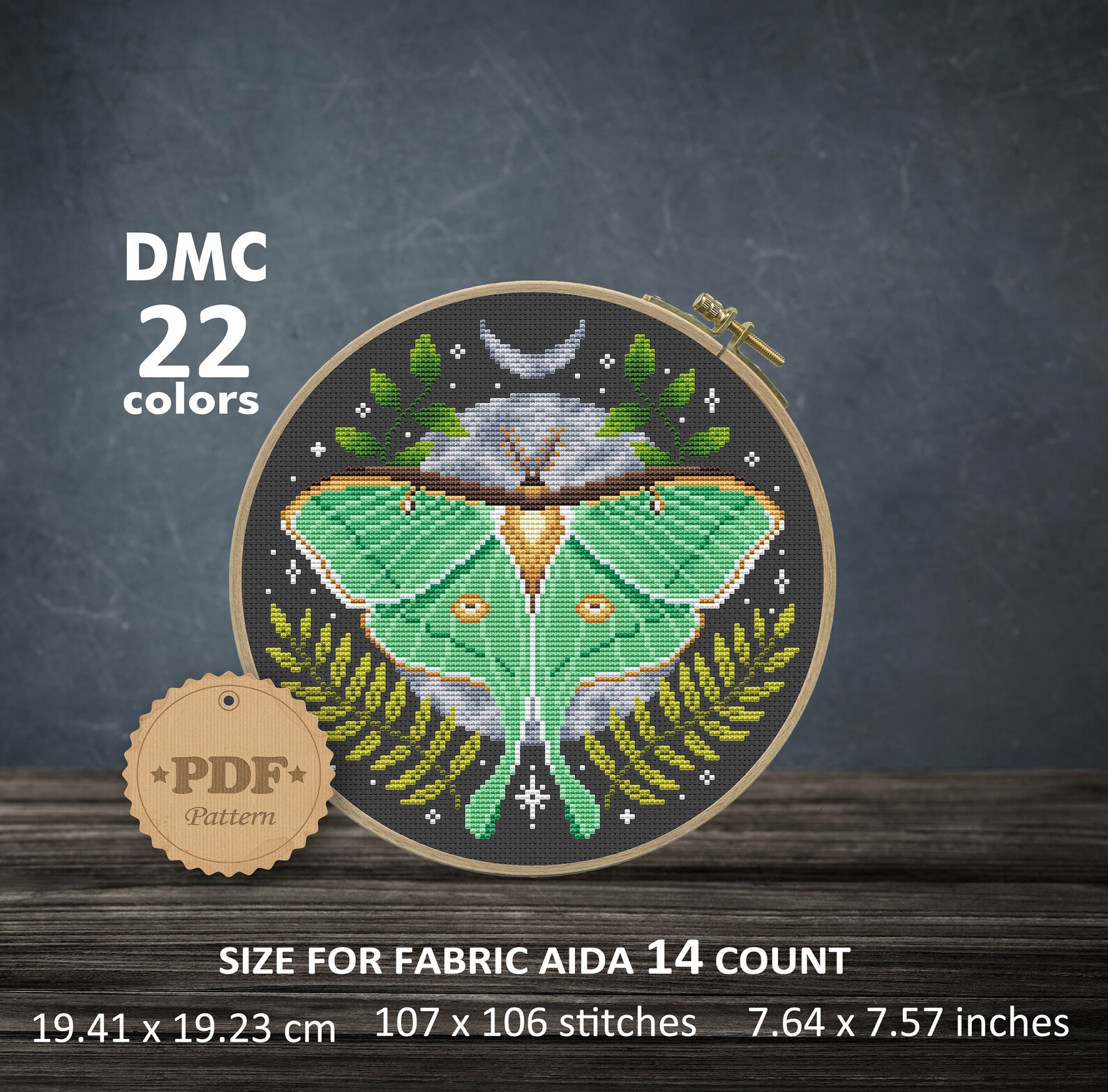 Luna Moths Set Cross Stitch Pattern Pdf Insects Cross Stitch - Etsy