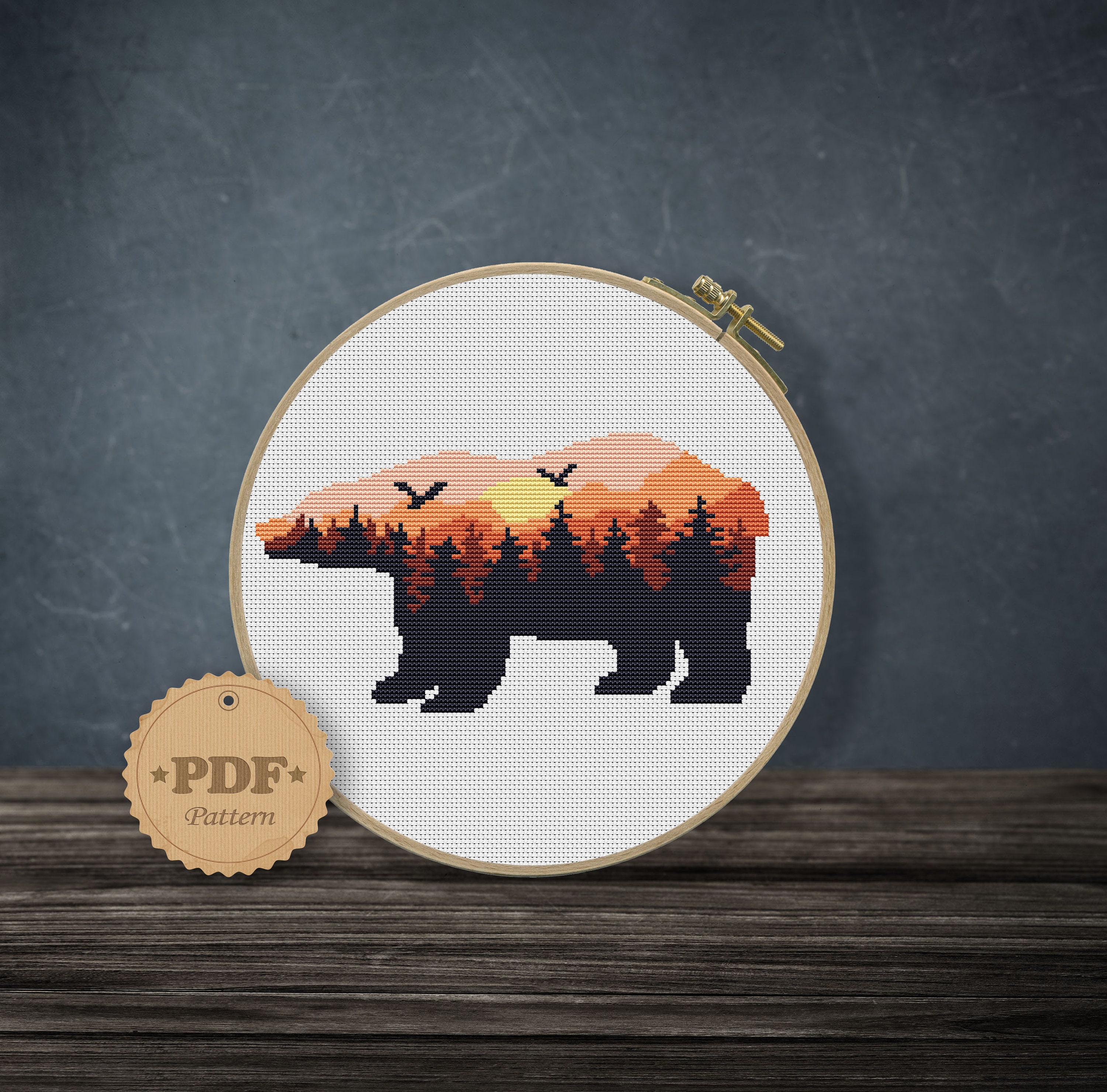 Sewing & Needlecraft Craft Supplies & Tools Forest Woodland Animal Wolf ...