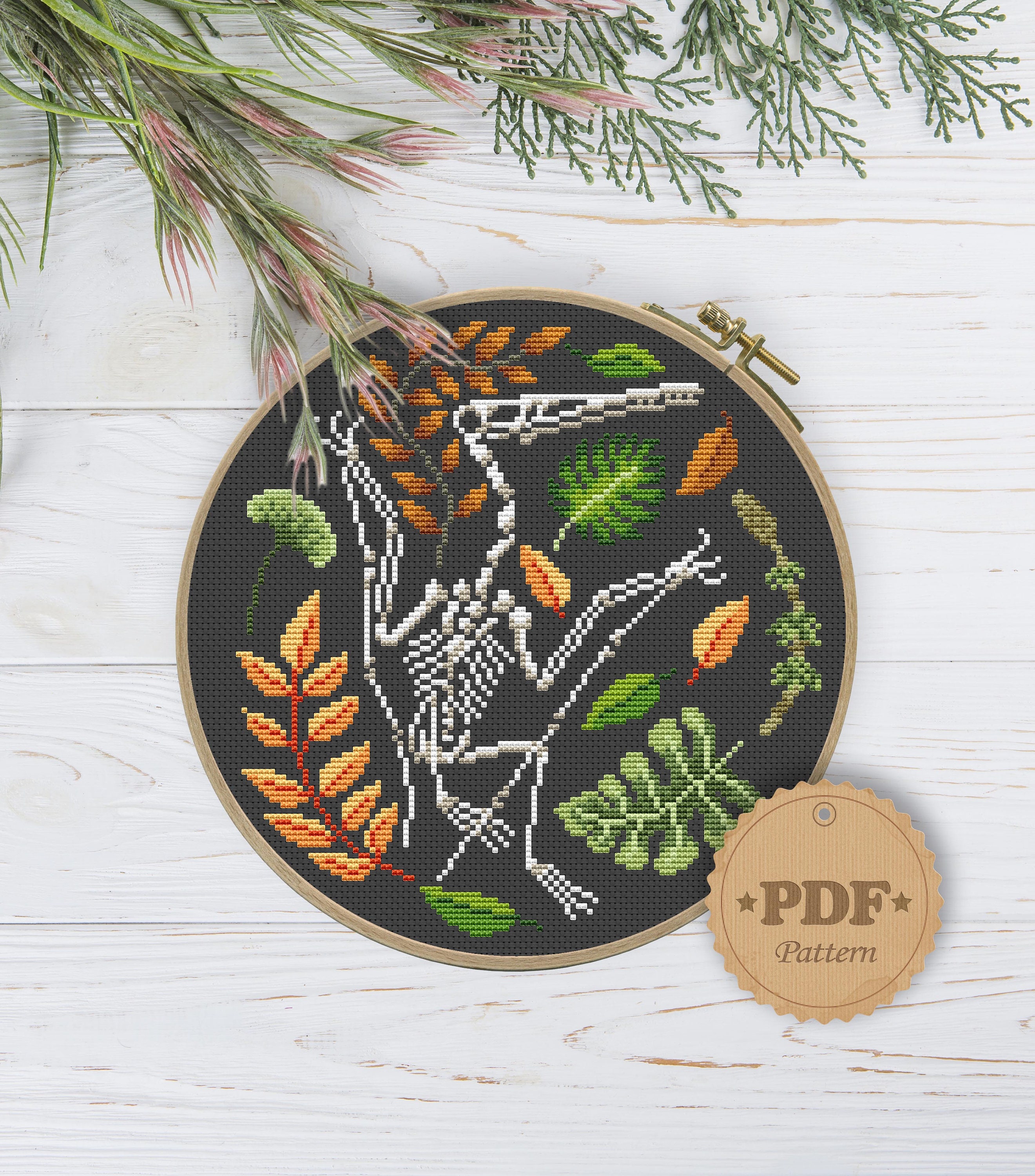 Pterodactyl Skeleton Cross Stitch Pattern Pdf Dinosaur Cross - Etsy