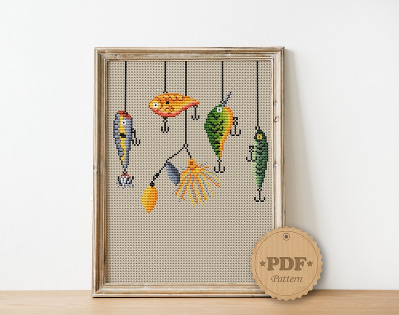 Fishing Lovers Cross Stitch Pattern Modern Cross Stitch | Etsy