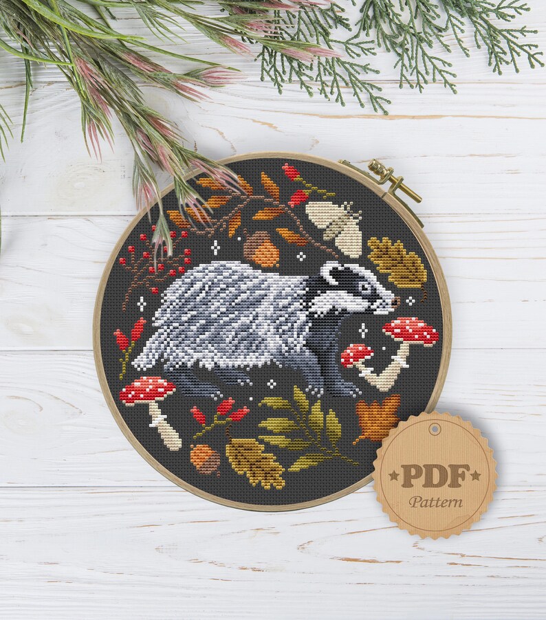 Badger Cross Stitch Pattern PDF Luna Moth Cross Stitch - Etsy
