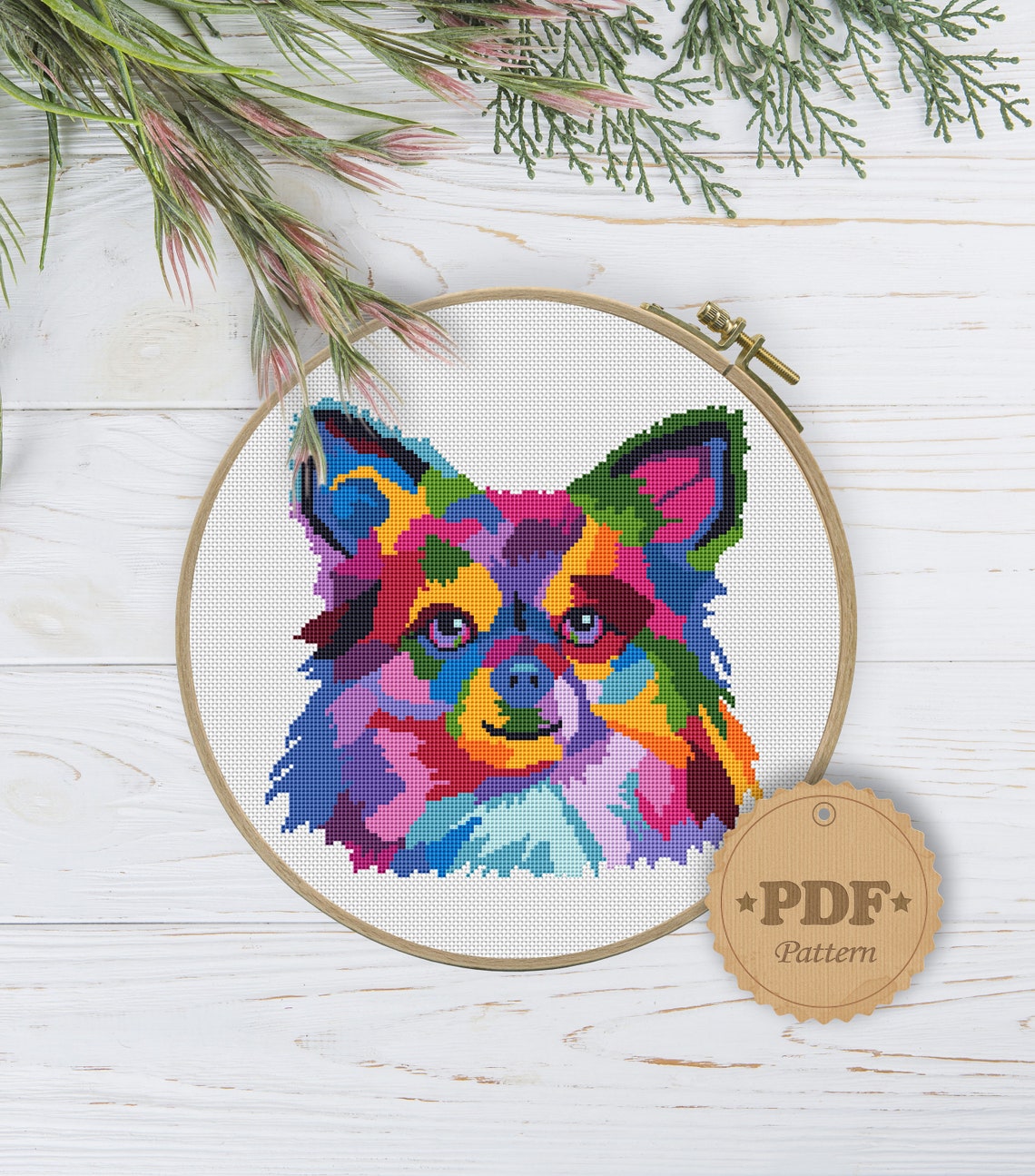 Color Dog Cross Stitch Pattern PDF Modern Cross Stitch - Etsy