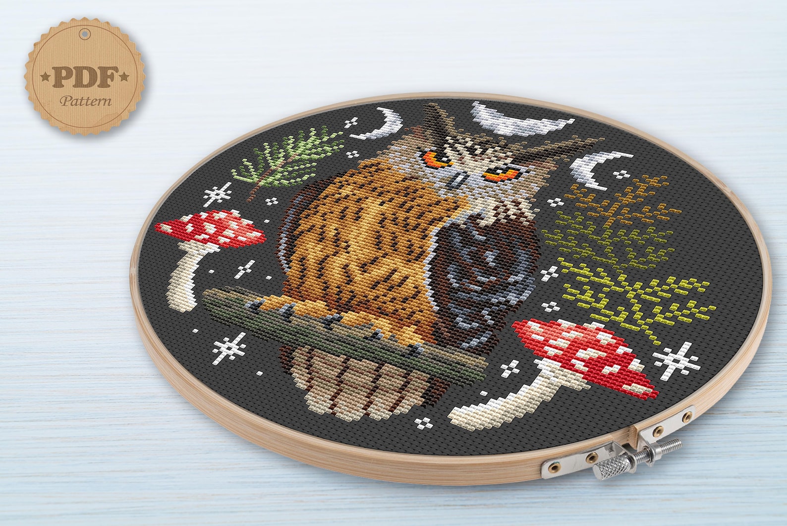 Autumn Forest Animals Cross Stitch Pattern PDF Owl Cross - Etsy