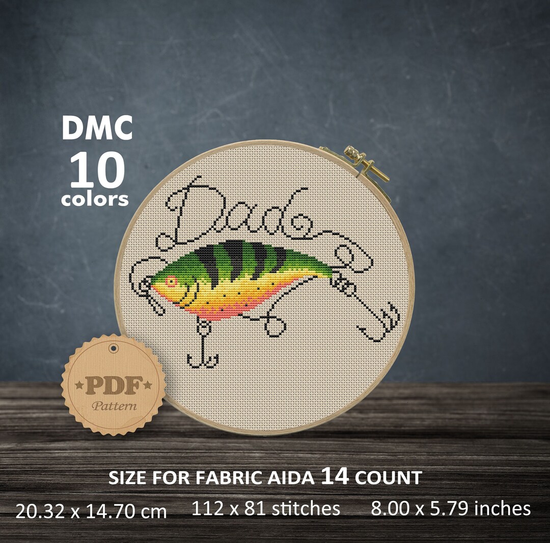 Fishing Lure Cross Stitch Pattern, Fathers Day Gift (PDF Pattern) - Etsy