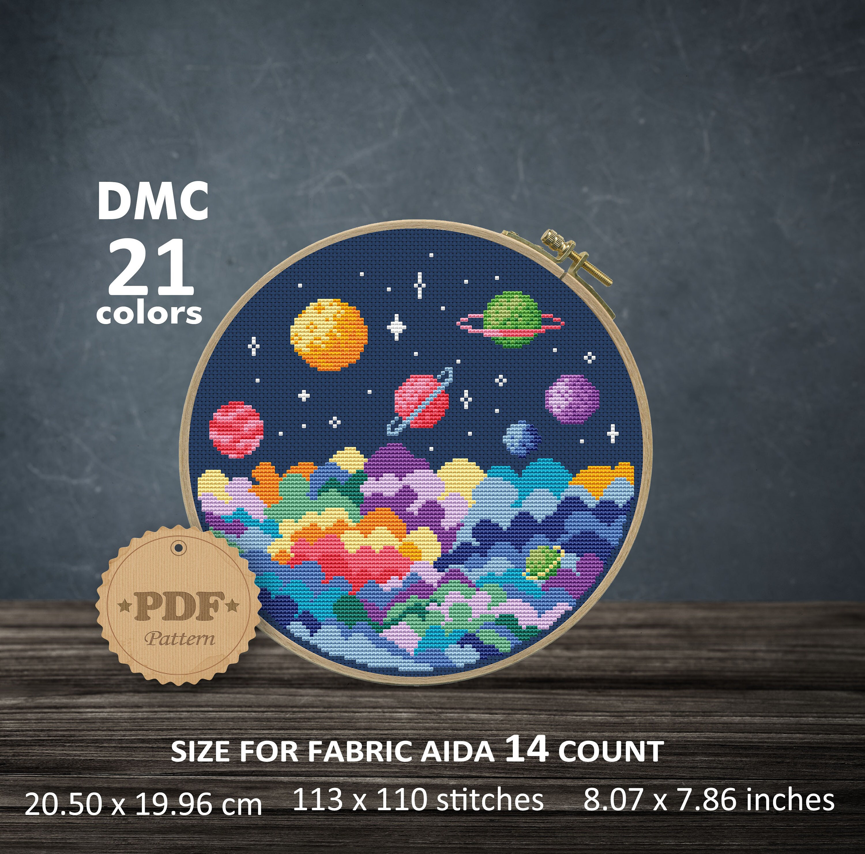 Planets Cross Stitch Pattern Space Cross Stitch Pattern - Etsy