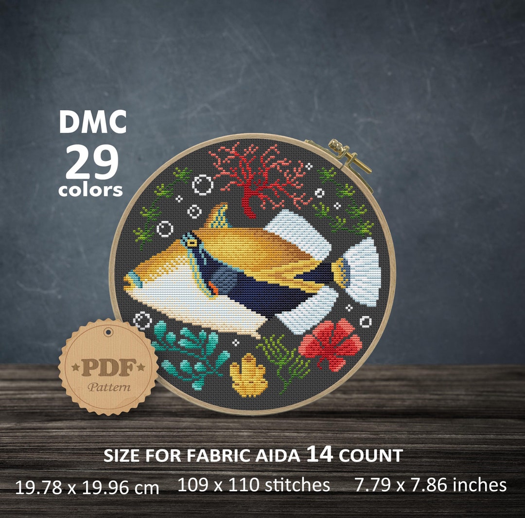 Reef Fish Cross Stitch Pattern, Modern Cross Stitch Pattern PDF, Sea ...