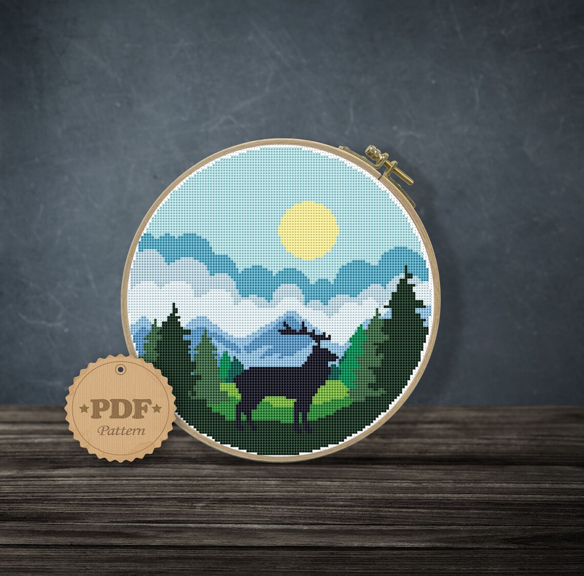 Dear Silhouette Cross Stitch Pattern Pdfmodern Cross Stitch - Etsy