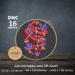 Set of Snakes Cross Stitch Pattern PDF, Python Cross Stitch, Gothic ...