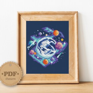 Galaxy Cross Stitch Pattern, Space Cross Stitch Pattern PDF, Planet ...