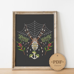 Spiders Set Cross Stitch Pattern Pdf, Modern Cross Stitch, Cottagecore ...