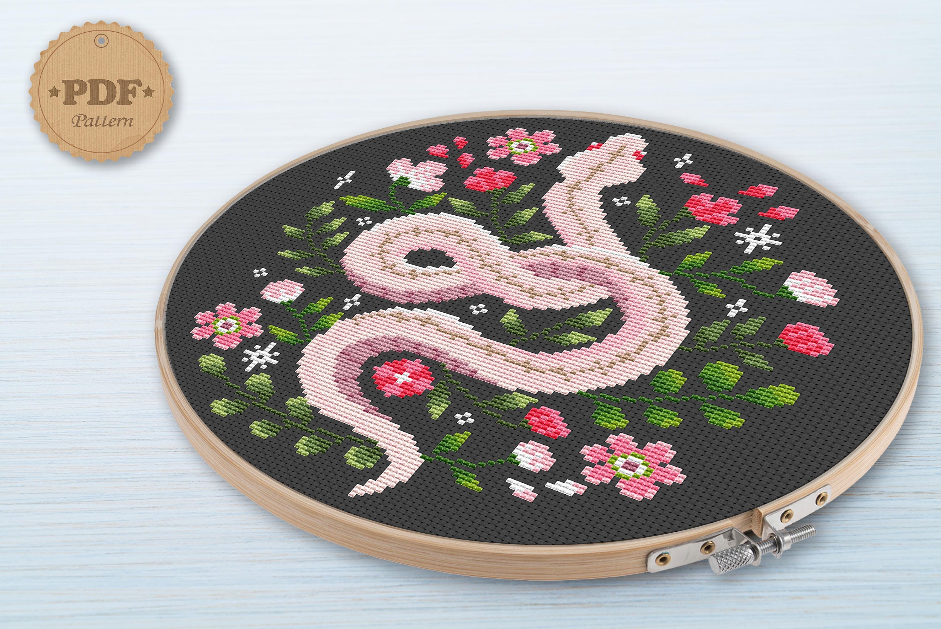 Floral Snake Cross Stitch Pattern PDF Modern Cross Stitch - Etsy UK