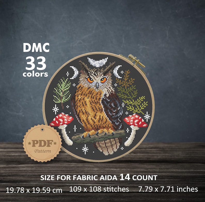 Woodland Animals Set Cross Stitch Pattern PDF Owl Fox - Etsy