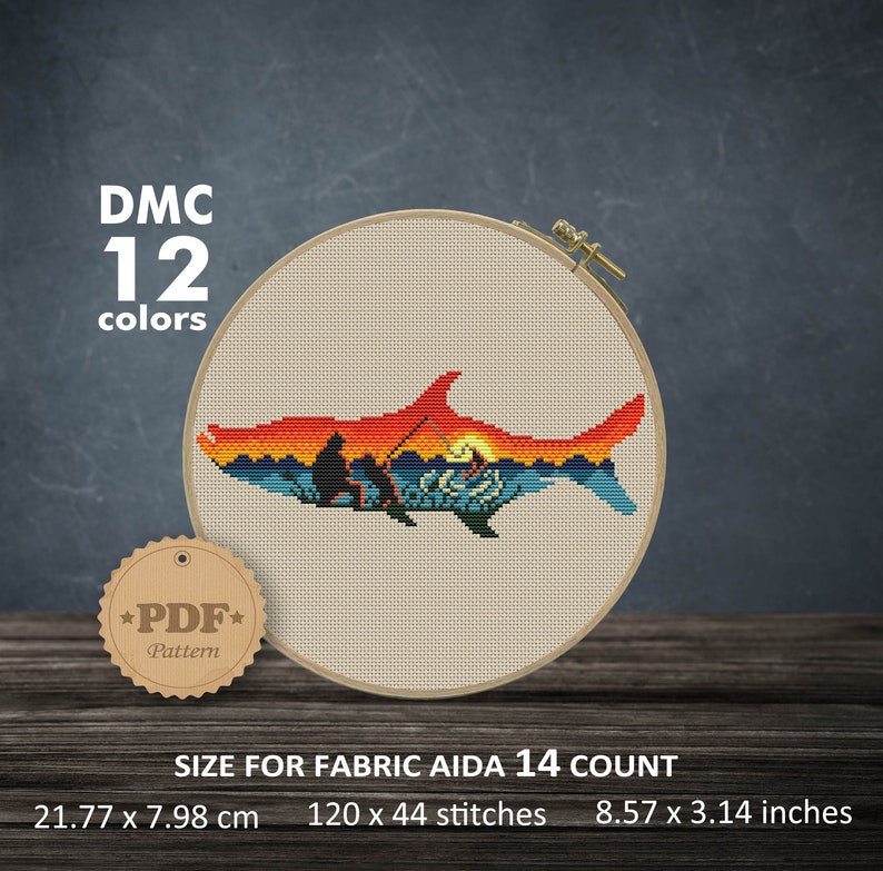 Fishing Cross Stitch Pattern Set: Modern Nature Designs (PDF Pattern ...