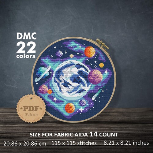 Galaxy Cross Stitch Pattern Space Cross Stitch Pattern PDF - Etsy