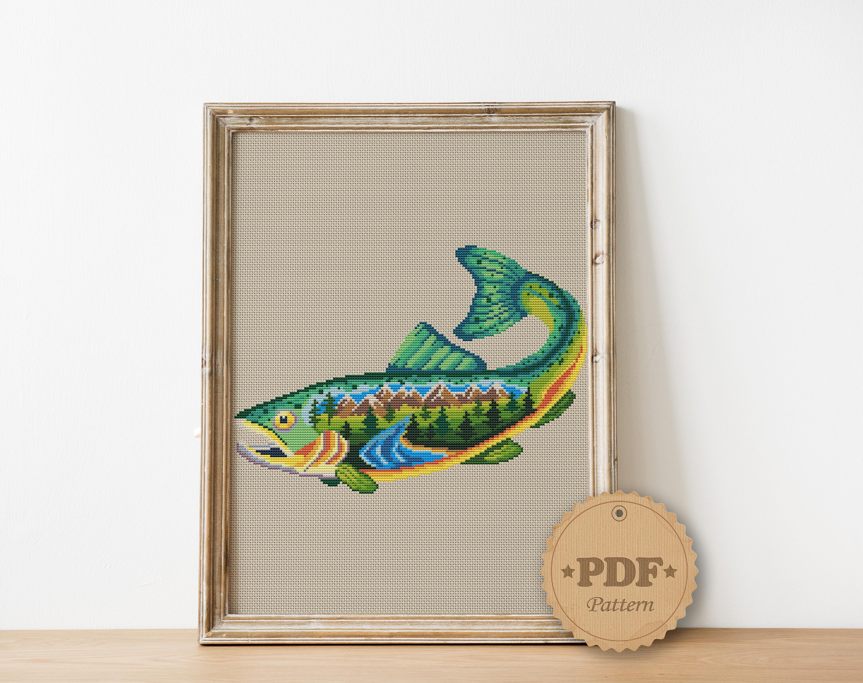 Fish Cross Stitch Pattern Modern Cross Stitch Pattern PDF - Etsy