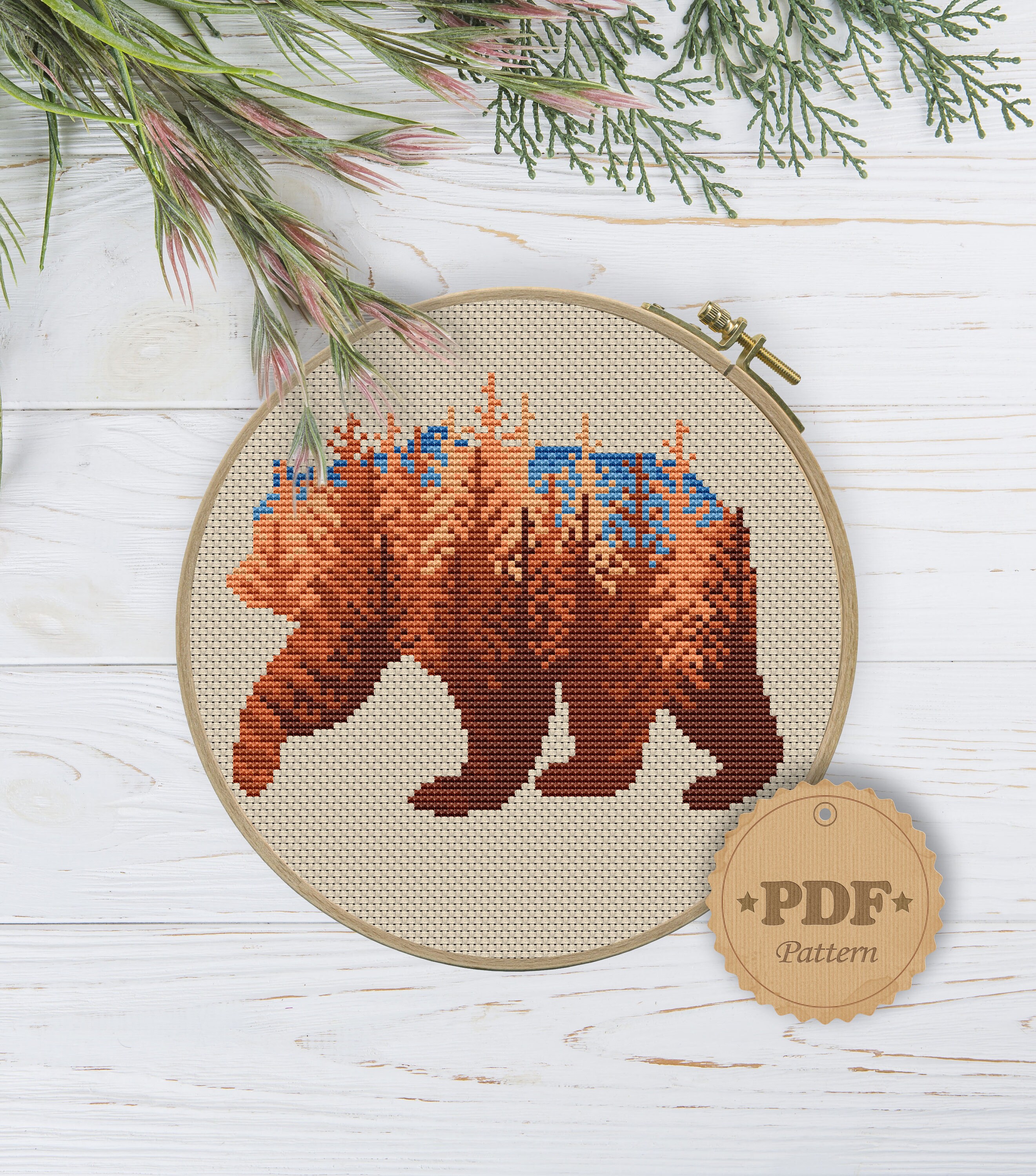 Forest Animal Cross Stitch Pattern PDF Modern Cross Stitch - Etsy